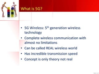 Architecture of 5G technology | PPTX