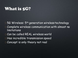 5g wireless technology ece | PPT