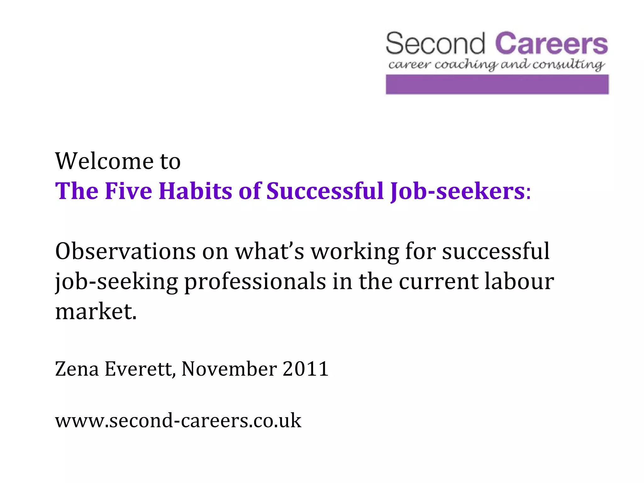 5 Habits of Successful Job Seekers | PPT