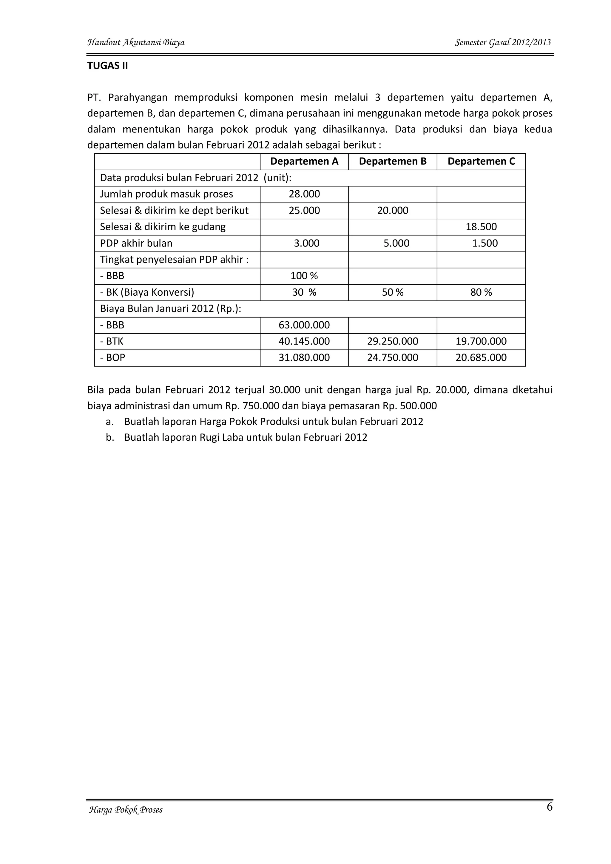 5 harga pokok proses | PDF