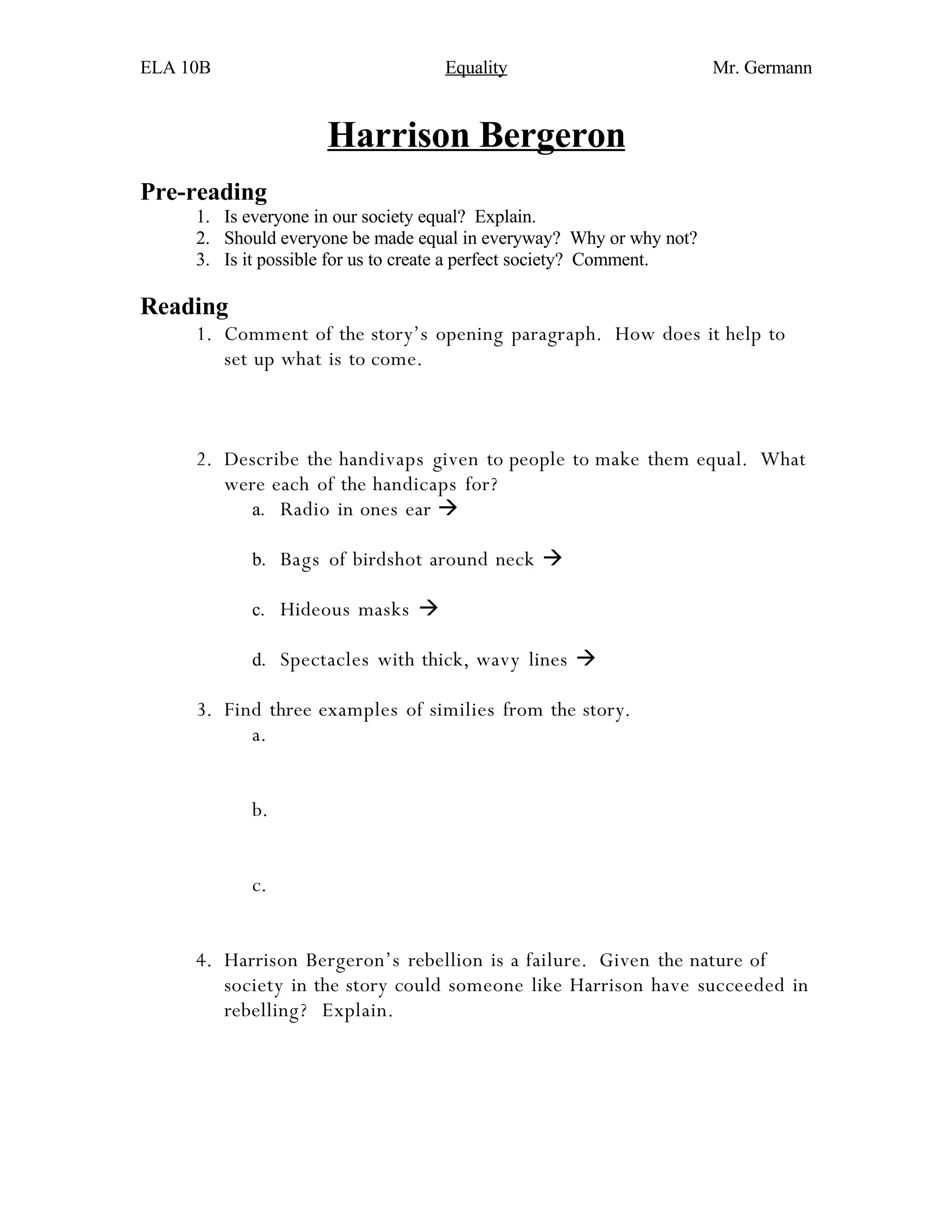 5 Harrison Bergeron | PDF