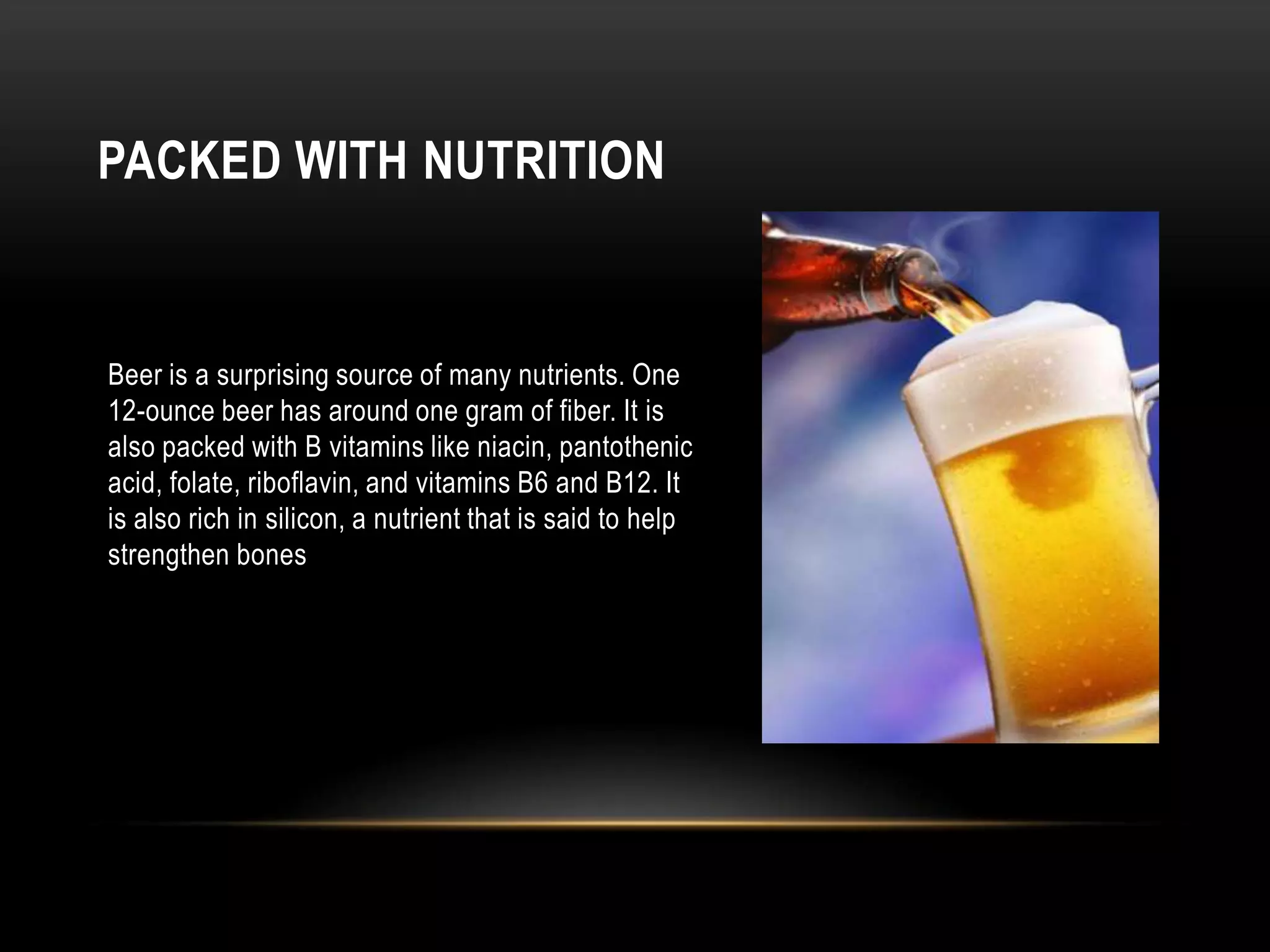 5 health benefits of drinking beer | PPTX