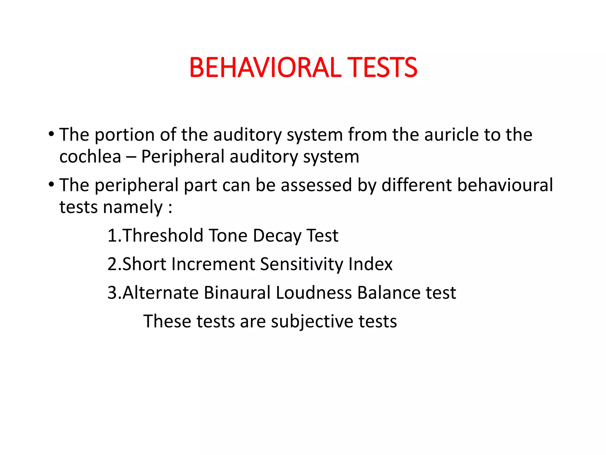 FUNCTIONAL ASSESSMENT OF HEARING & VESTIBULAR FUNCTION TESTS | PPTX