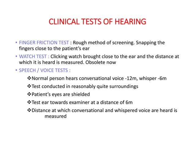 FUNCTIONAL ASSESSMENT OF HEARING & VESTIBULAR FUNCTION TESTS | PPTX ...