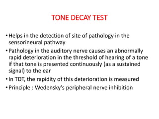 FUNCTIONAL ASSESSMENT OF HEARING & VESTIBULAR FUNCTION TESTS | PPTX