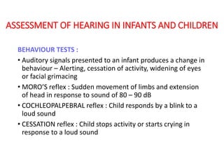FUNCTIONAL ASSESSMENT OF HEARING & VESTIBULAR FUNCTION TESTS | PPTX