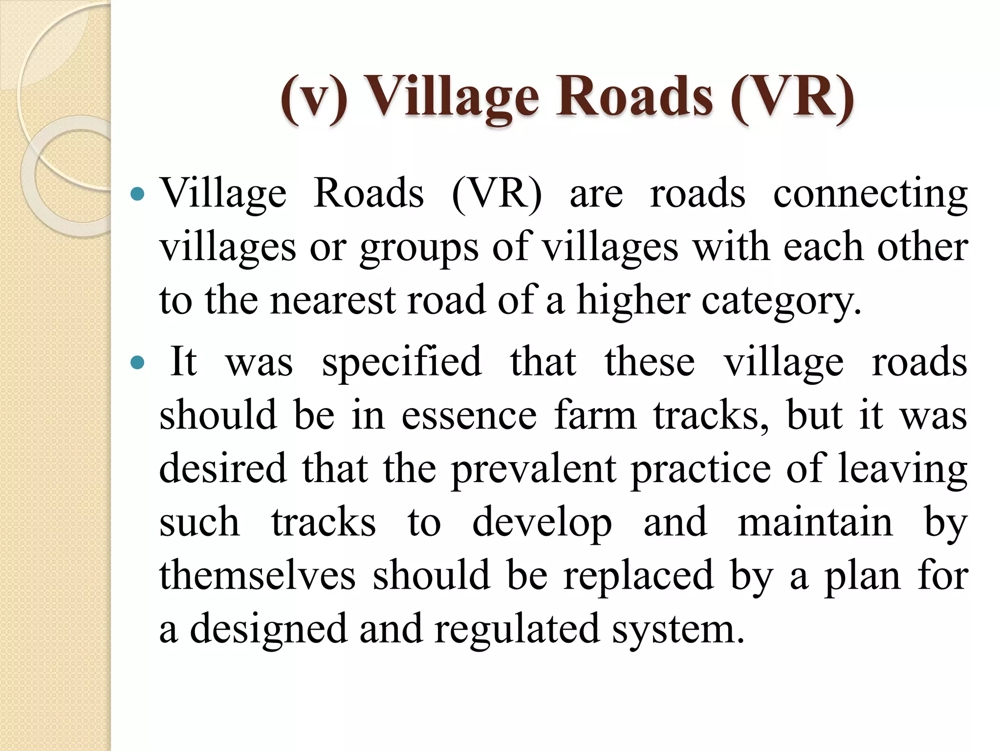 Classification of Roads and Road patterns | PPTX