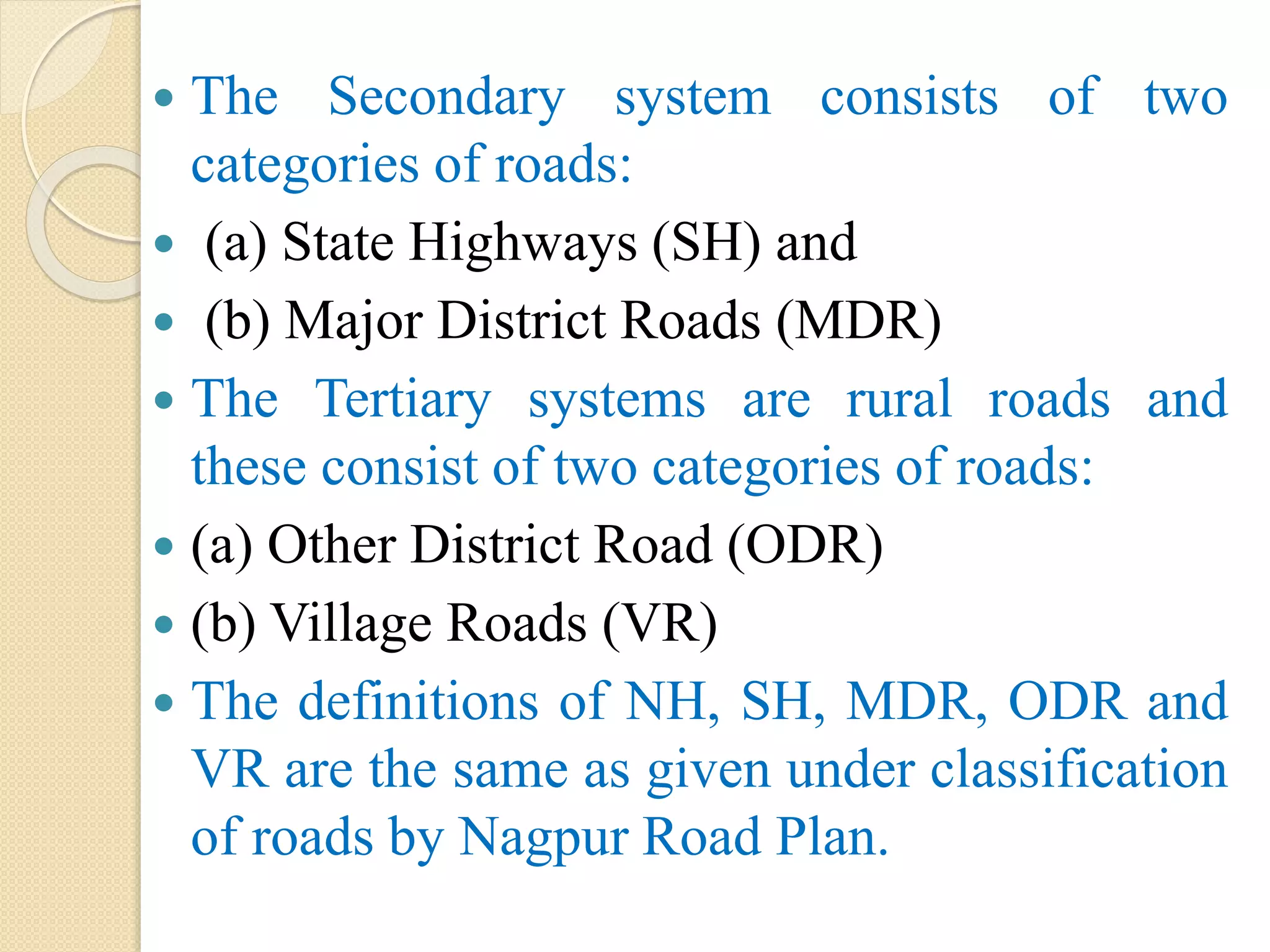 Classification of Roads and Road patterns | PPTX