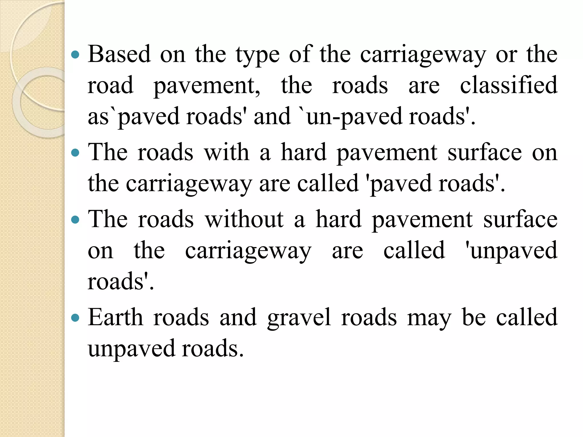 Classification of Roads and Road patterns | PPTX