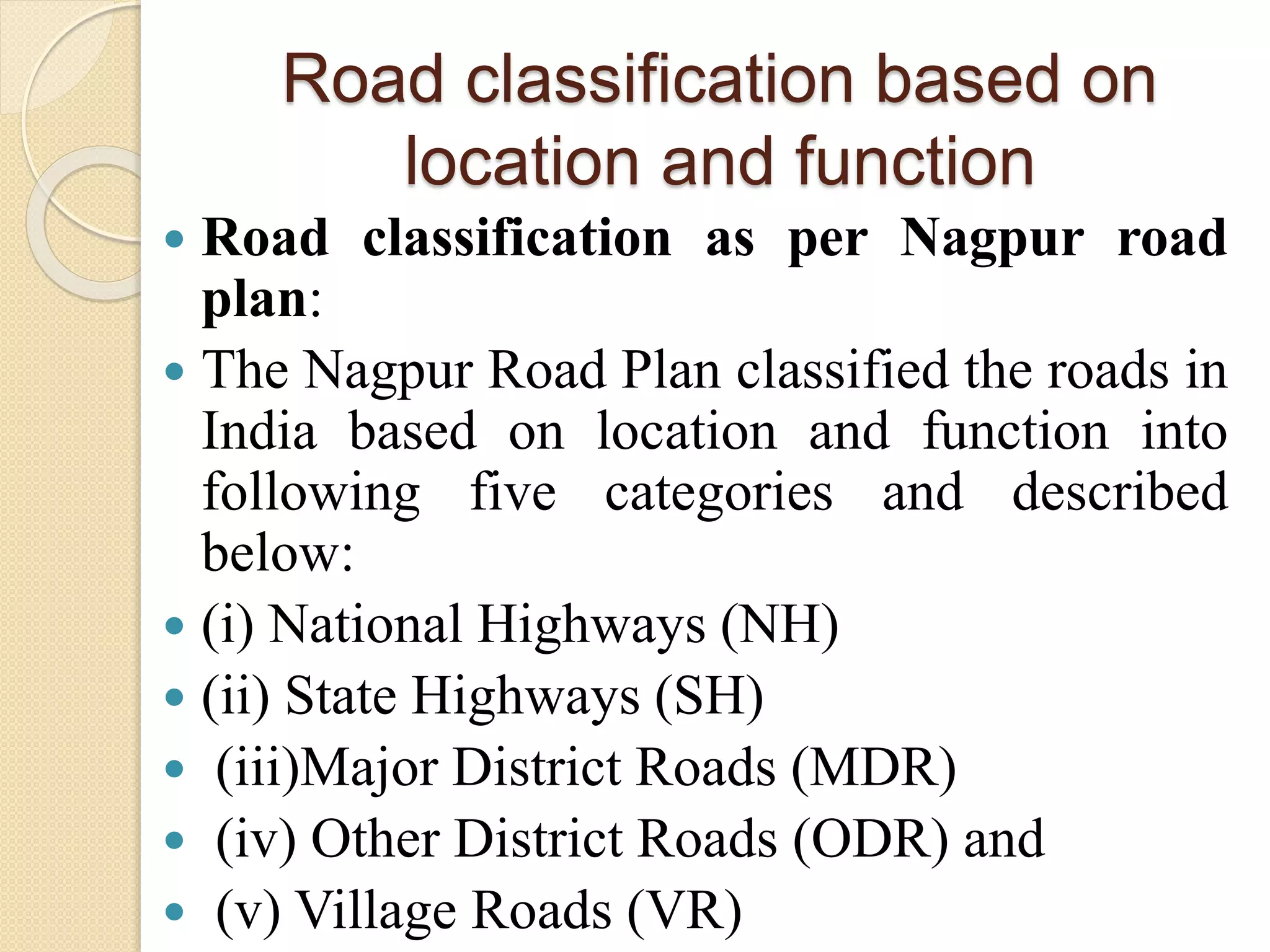 Classification of Roads and Road patterns | PPTX