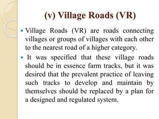 Classification of Roads and Road patterns | PPTX