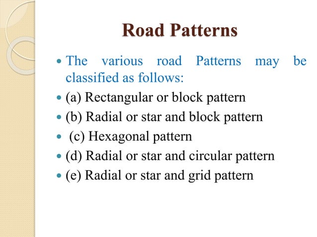 Classification of Roads and Road patterns | PPTX | Geography | Science