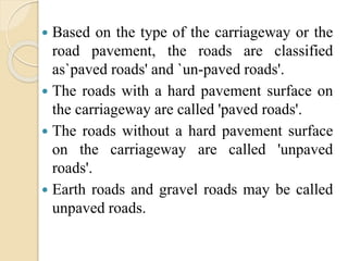 Classification of Roads and Road patterns | PPTX