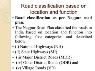 Classification of Roads and Road patterns | PPTX
