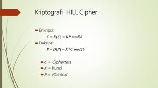 kriptografi hill cipher | PPTX