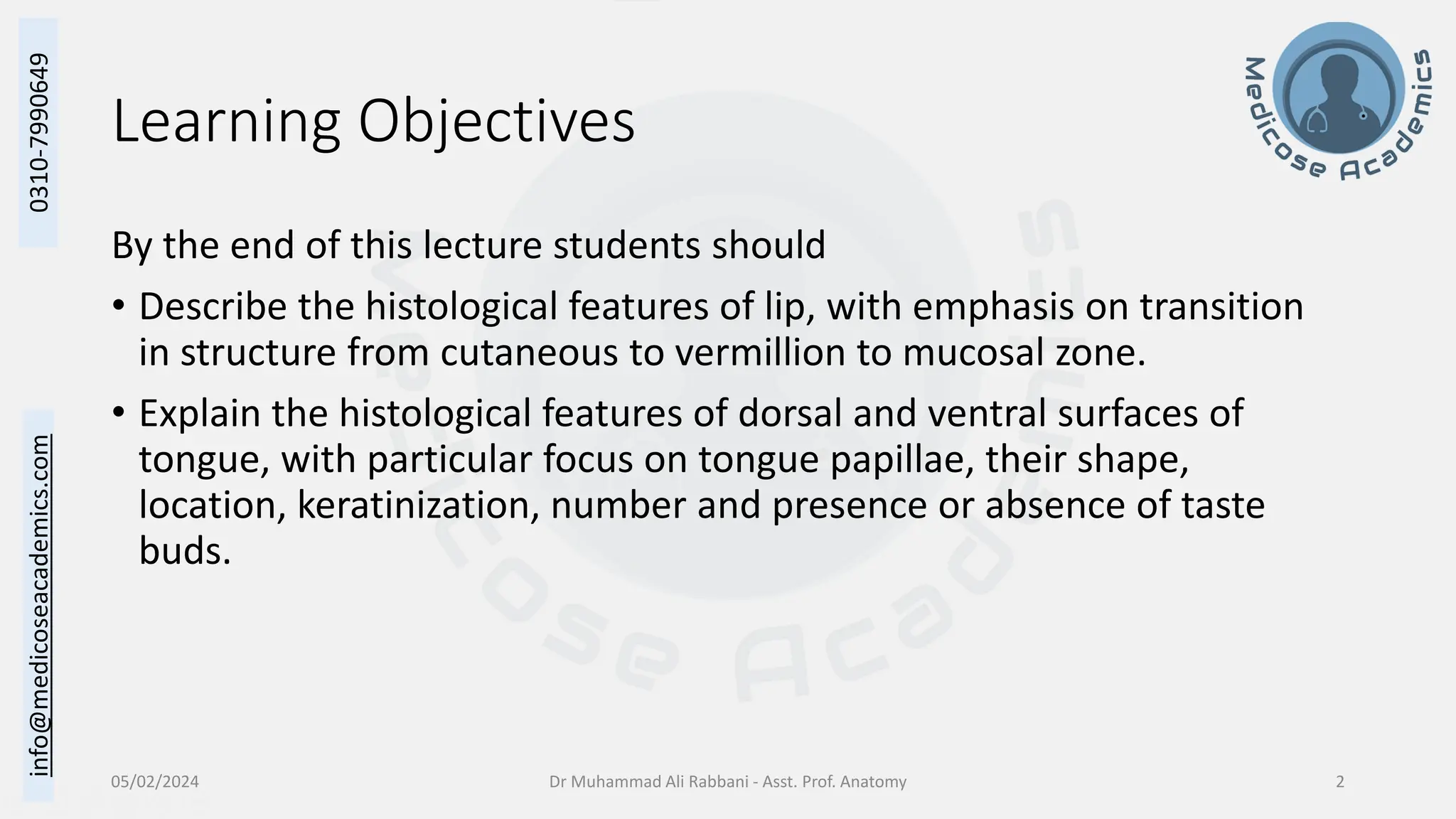 Histology of Lip and Tongue - Medicose Academics | PDF