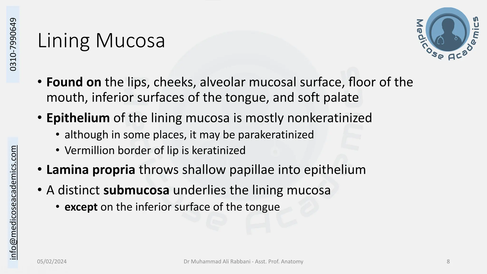 Histology of Lip and Tongue - Medicose Academics | PDF