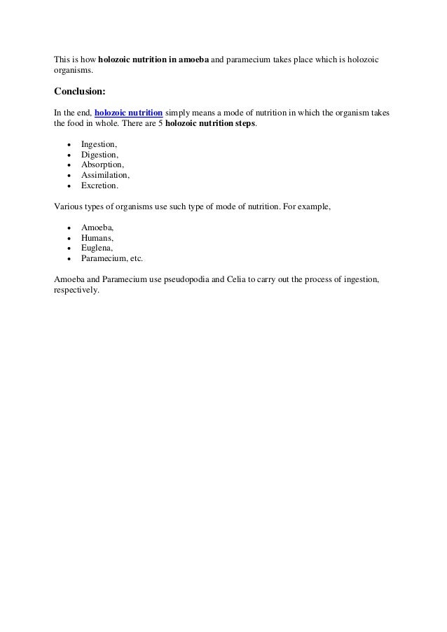 5 Holozoic Nutrition Steps: Holozoic Nutrition in Amoeba | PDF