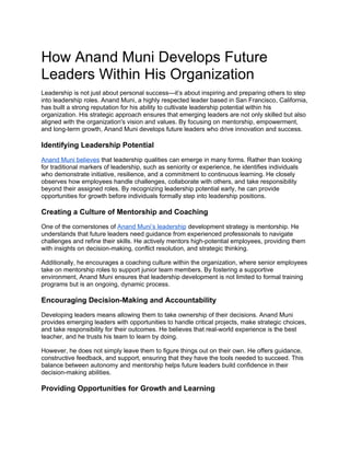 How Anand Muni Develops Future Leaders Within His Organization.docx