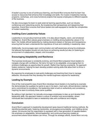 How Anand Muni Develops Future Leaders Within His Organization.docx