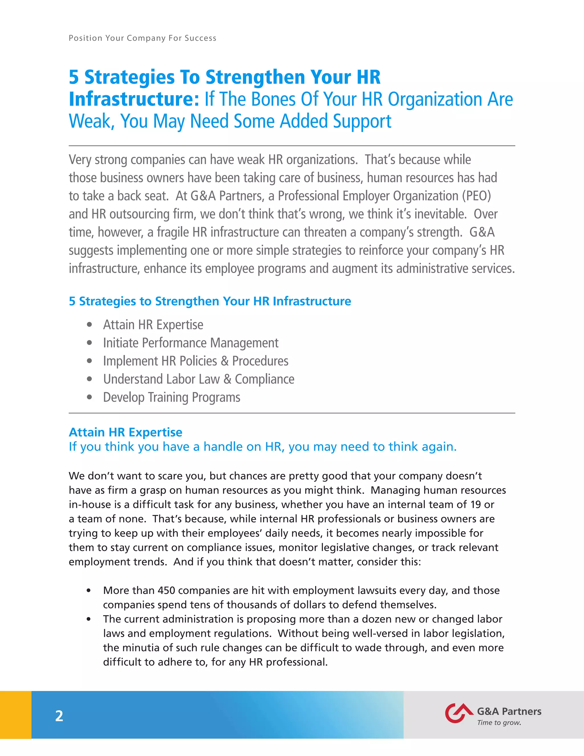 5 Strategies To Strengthen Your HR Infrastructure | PDF