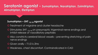 5 ht, agonist, antagonist and migraine | PDF