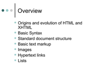 Origins and evolution of HTML and XHTML | PPT