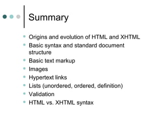 Origins and evolution of HTML and XHTML | PPT