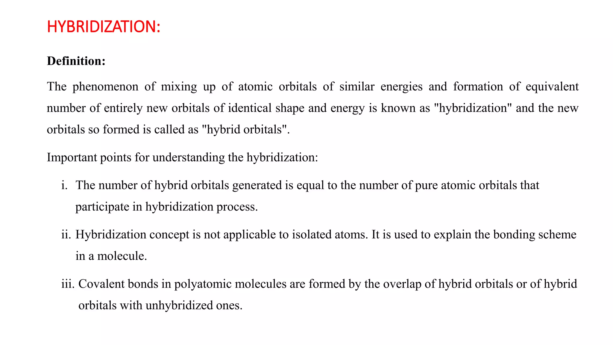 Hybridization Principles of Organic compounds | PPTX