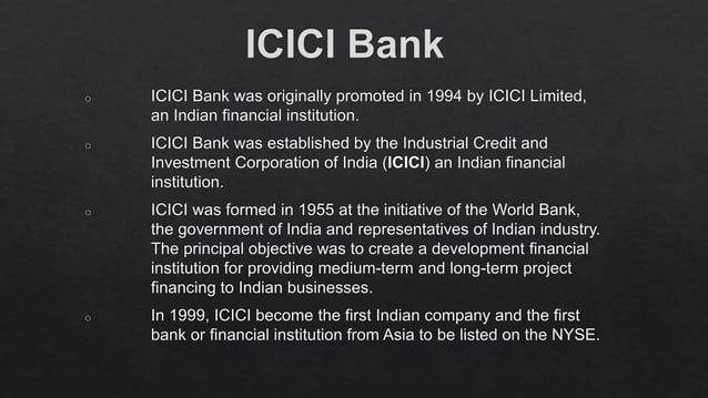 ICICI bank presentation | PPTX | Business | Business and Finance