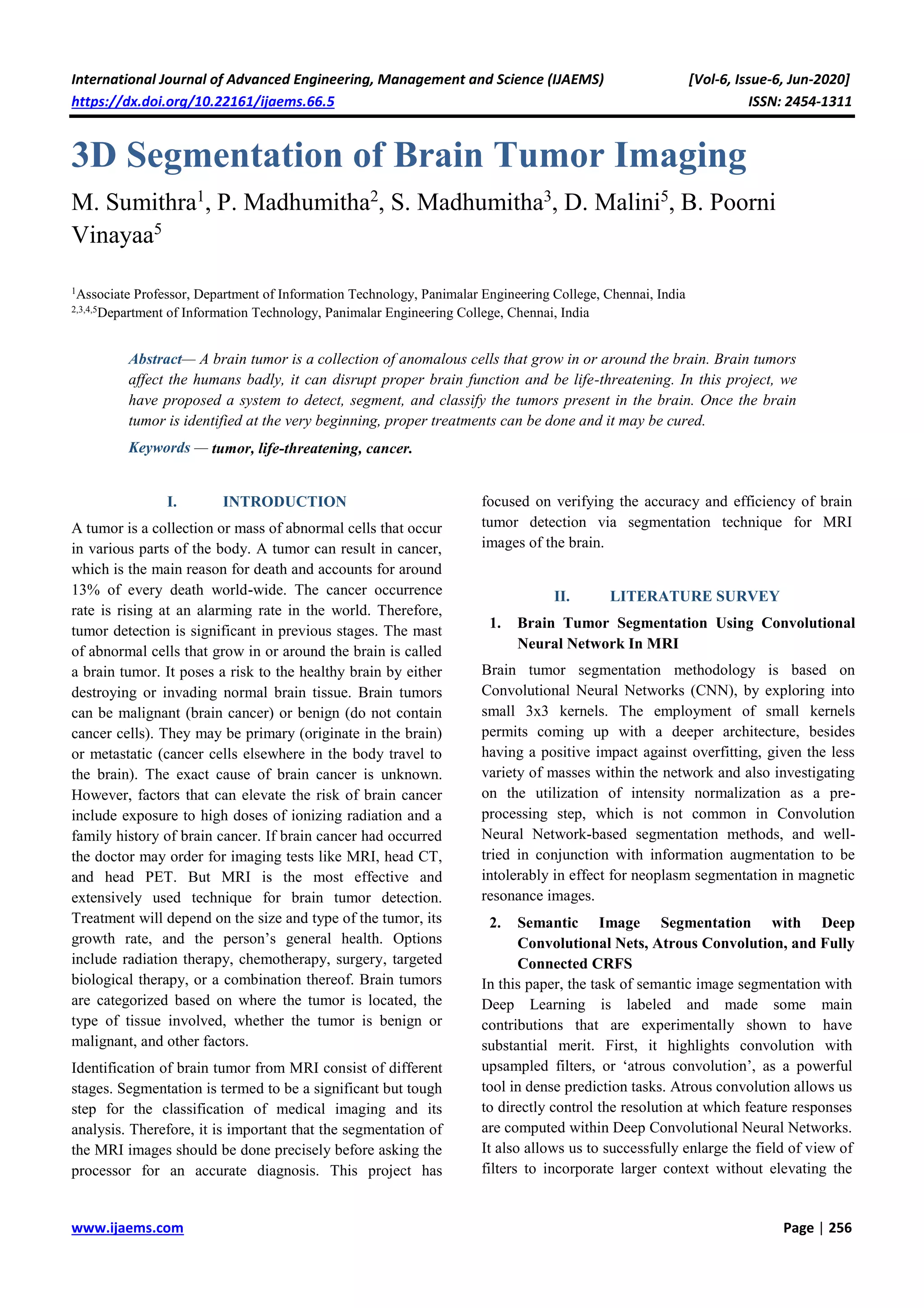 3D Segmentation of Brain Tumor Imaging | PDF