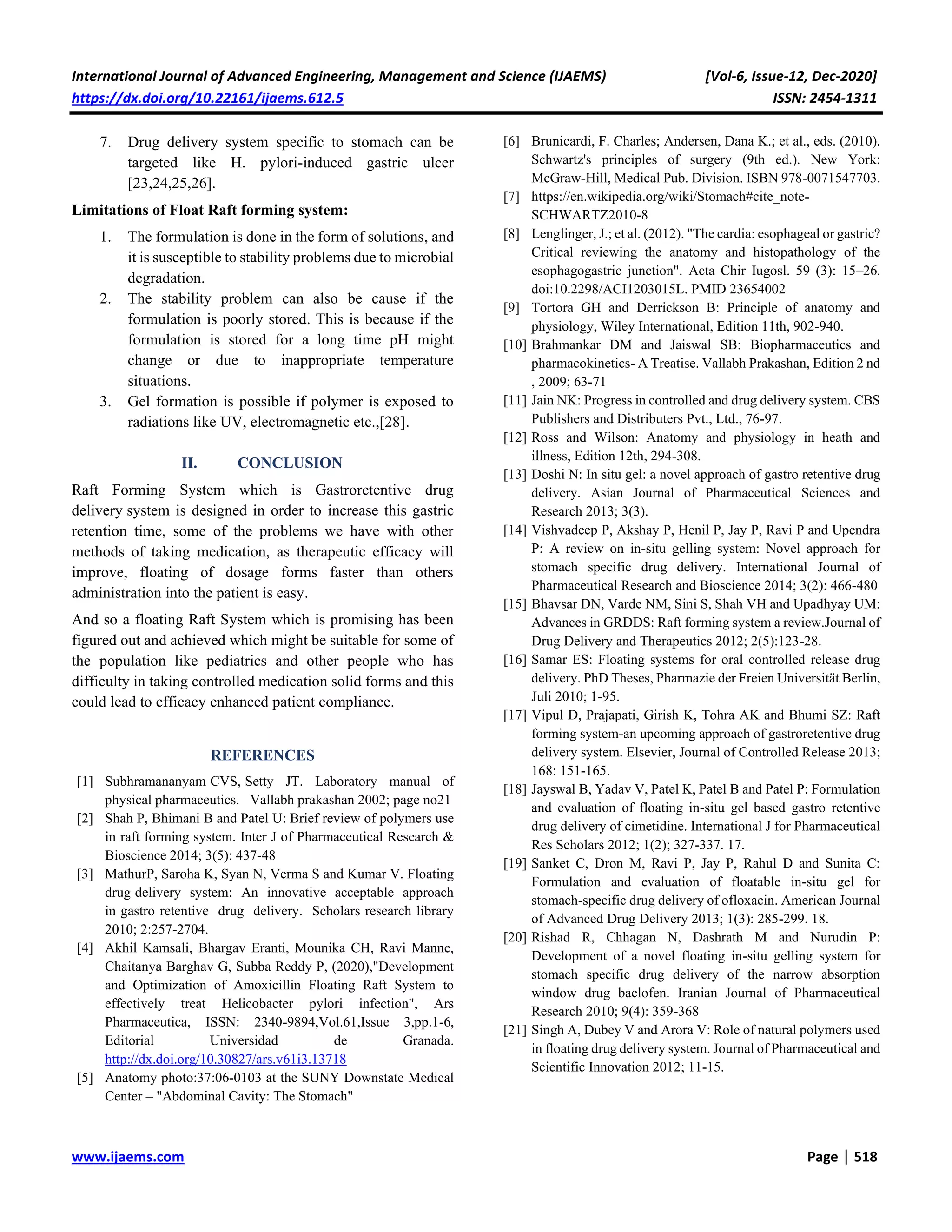 Raft Forming System - Gastroretentive drug delivery system | PDF