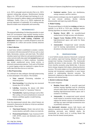 Anomaly Detection in Smart Home IoT Systems Using Machine Learning Approaches | PDF