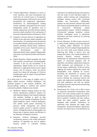 Principles Governing Ethical Development and Deployment of AI | PDF