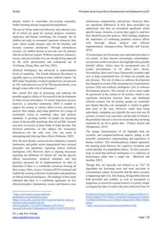 Principles Governing Ethical Development and Deployment of AI | PDF