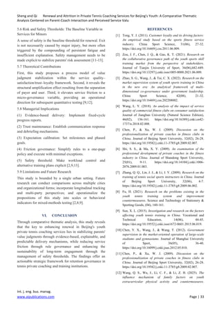 Renewal and Attrition in Private Tennis Coaching Services for Beijing's ...