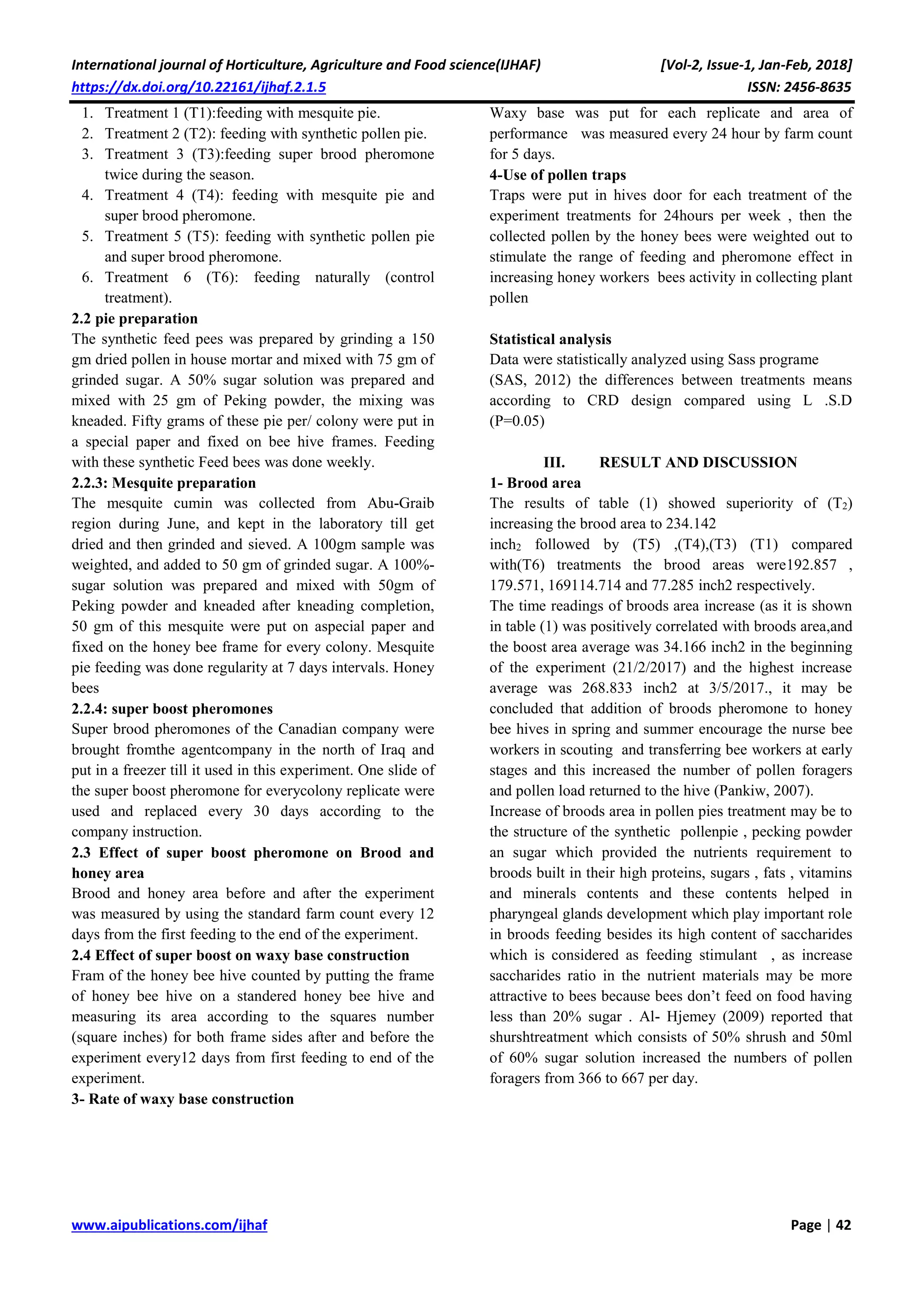 5 ijhaf feb-2018-4-the use of brood pheromones | PDF
