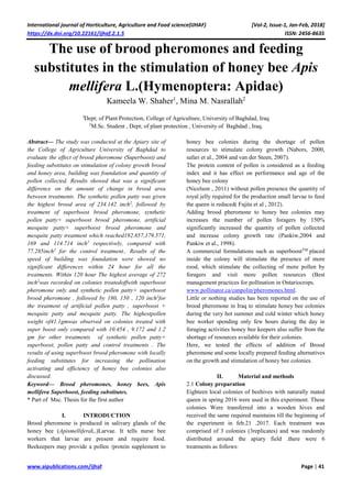 5 ijhaf feb-2018-4-the use of brood pheromones | PDF