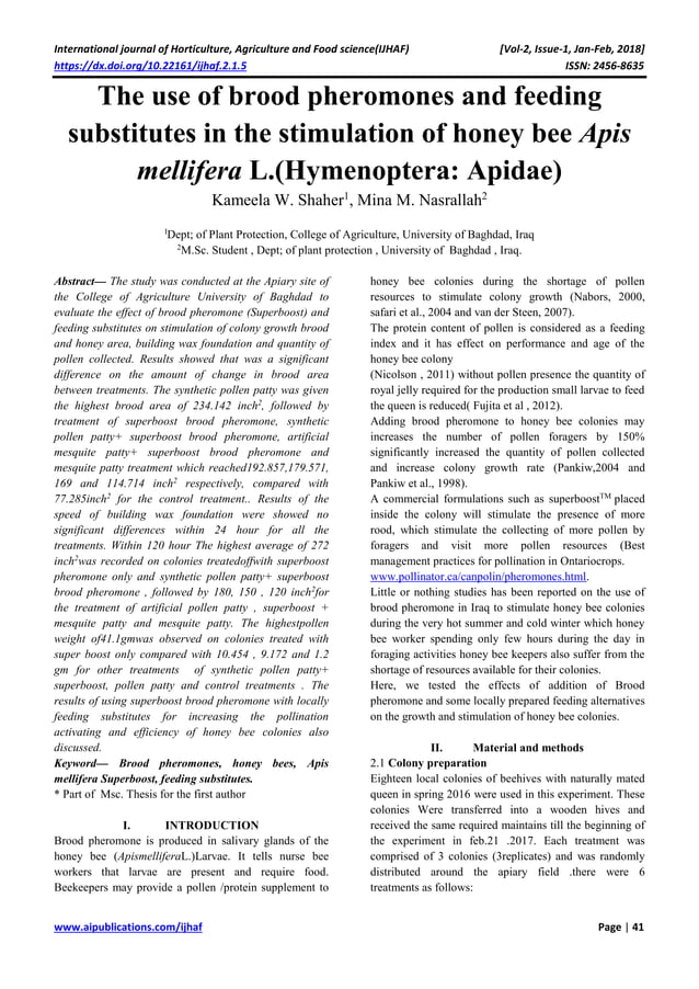 5 ijhaf feb-2018-4-the use of brood pheromones | PDF