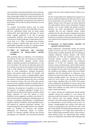 Climate Resilient Crops: Innovations in Vegetable Breeding for a ...