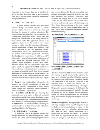 ENHANCING SECURITY IN CLOUD COMPUTING BY COMBINING DYNAMIC BROADCAST ENCRYPTION, BIT TORRENT AND ...