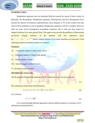 HOMOGENOUS BI-QUADRATIC WITH FIVE UNKNOWNS | PDF