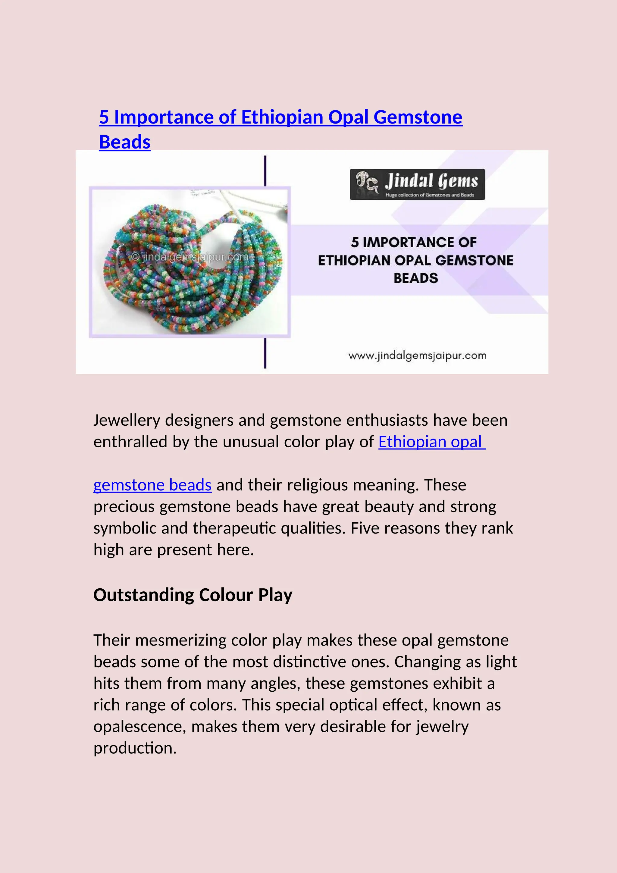 5 Importance of Ethiopian Opal Gemstone Beads.ppt