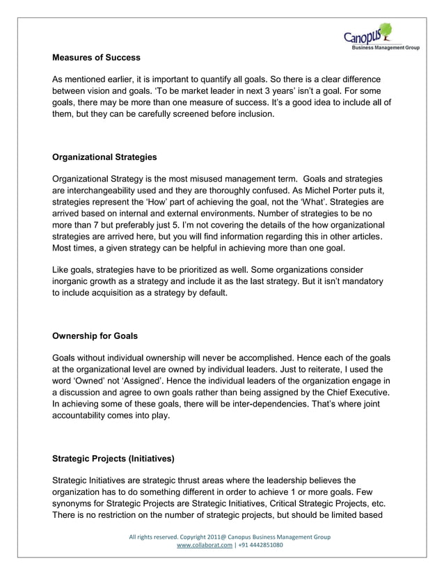 5 Important Elements of a Good Strategic Plan | PDF