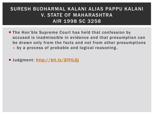 5 Important Supreme Court Judgments On Indian Evidence Act 1872 Ppt