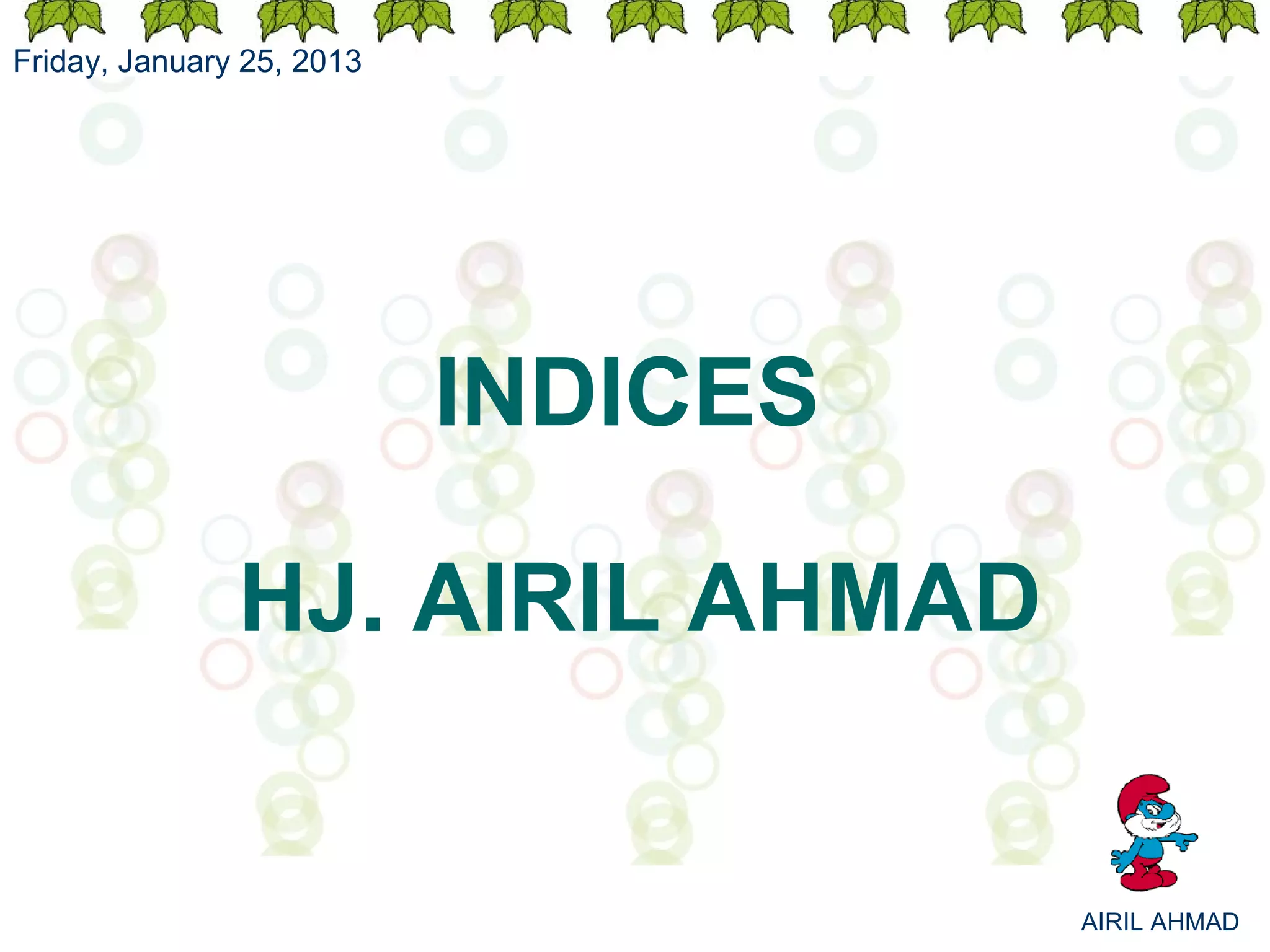 NOTE MATH FORM 3 - INDICES | PPS