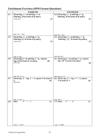 5 indices & logarithms | PDF