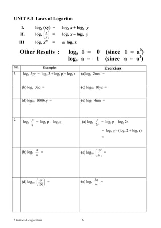 5 indices & logarithms | PDF