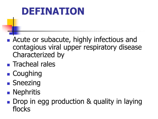 Infectious bronchitis (IB) is a highly contagious respiratory disease ...
