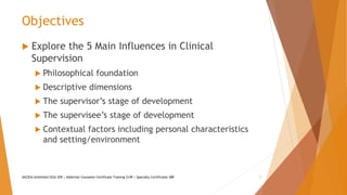 5 Influences of Supervision on the Counselor / Supervisee | PPT